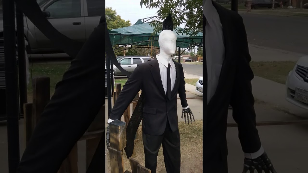 Slender man homemade halloween yard prop - YouTube