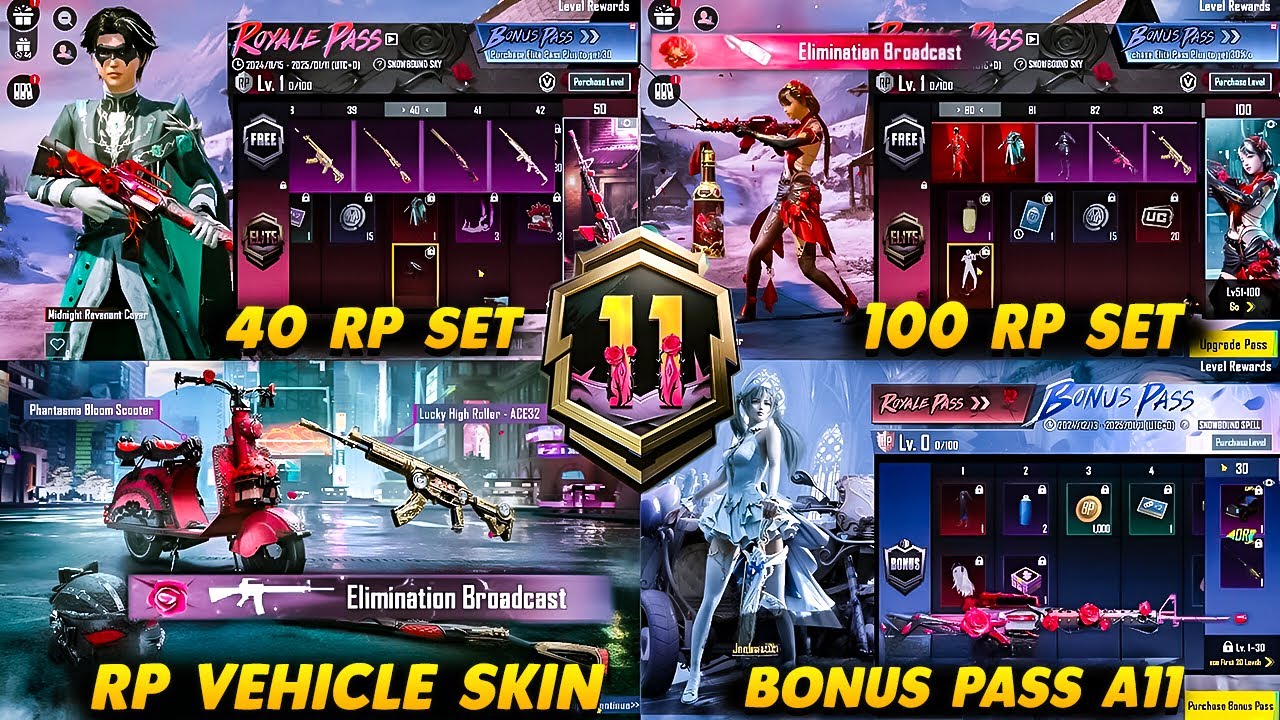 ROYAL PASS A11 RP 3D LOOK LEAKS | 1 TO 100 RP LEAKS | RP VEHICLE SKIN ...