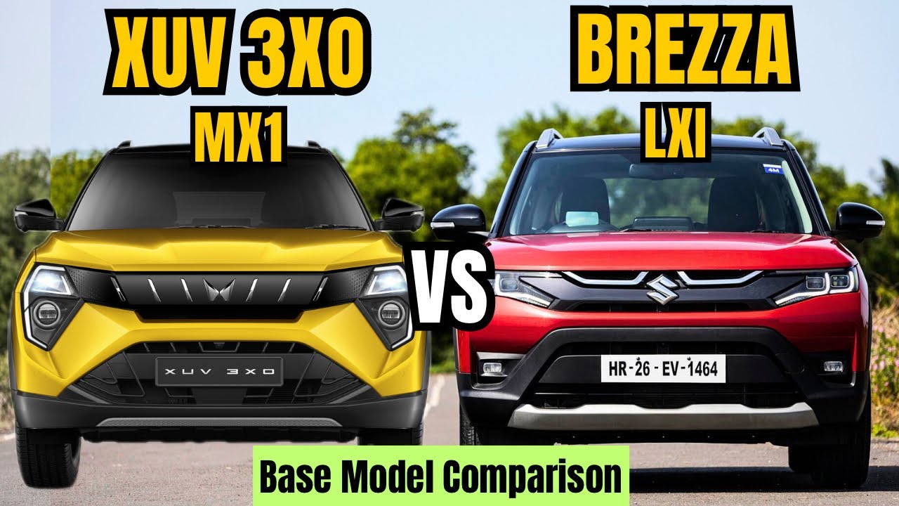 XUV 3XO VS BREZZA ️| Mahindra XUV 3XO VS Maruti Suzuki Brezza | Base ...