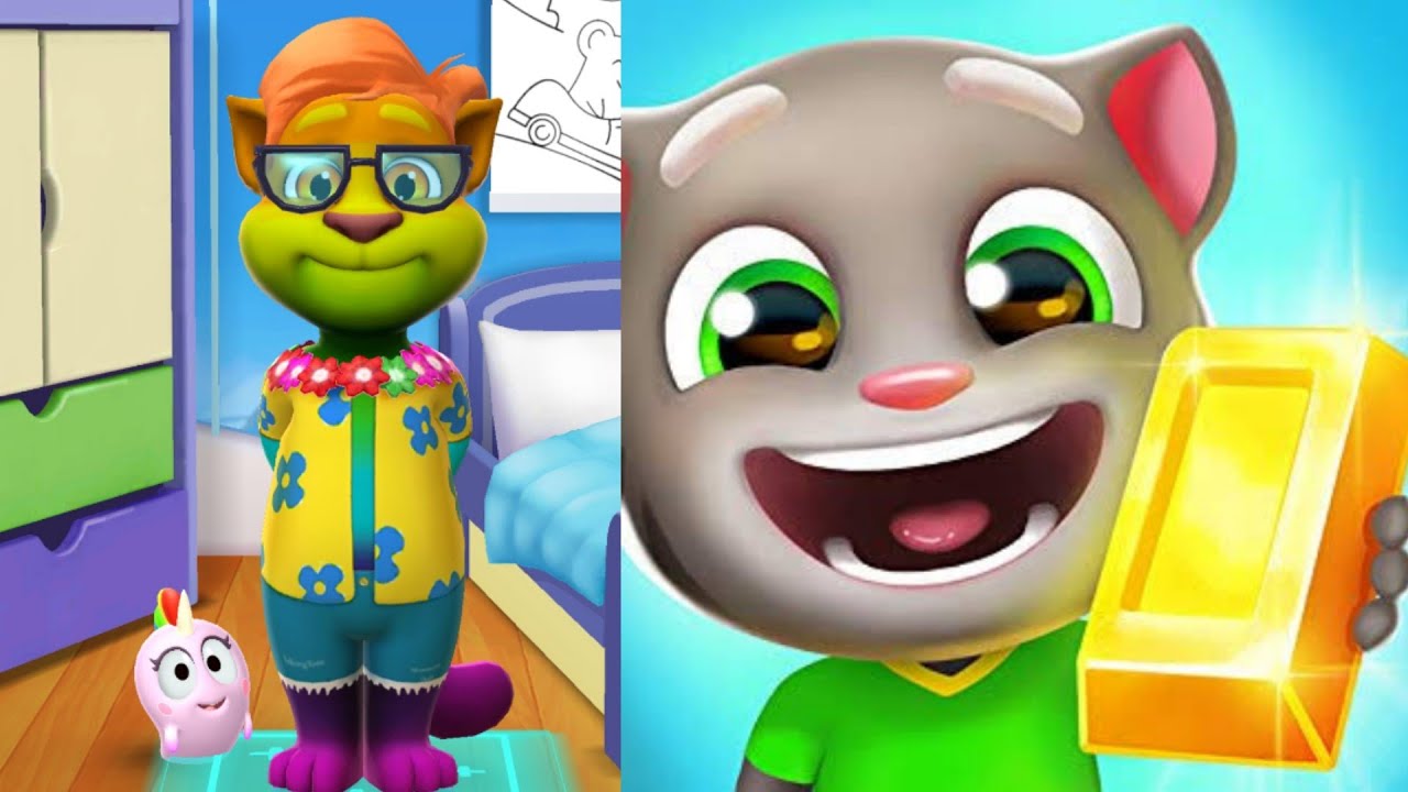 My Talking Tom 2 VS My Talking Tom Gold Run Fun Gameplay for kids HD ...