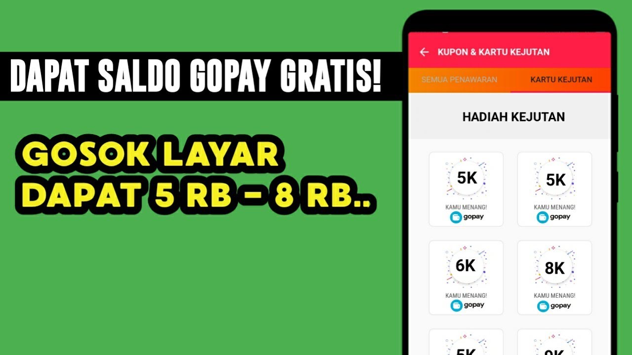 Gosok layar HP dapat saldo Gopay | Aplikasi Penghasil Saldo Gopay ...