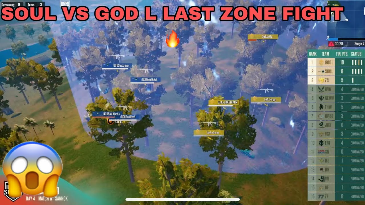 Soul vs God L Epic fight in last zone 😱😱| Can God L Qulify For Semi ...