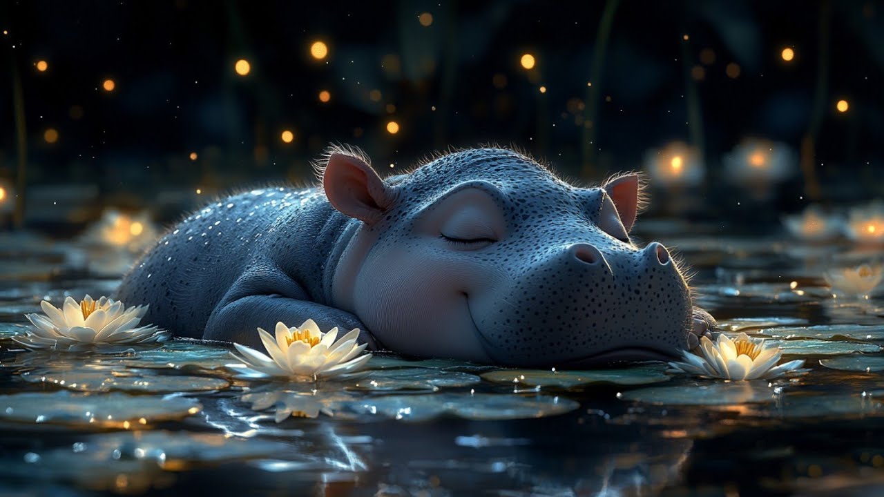 Sleep Music for Peaceful Hippo Night | Relaxing, Soothing Music, Water ...