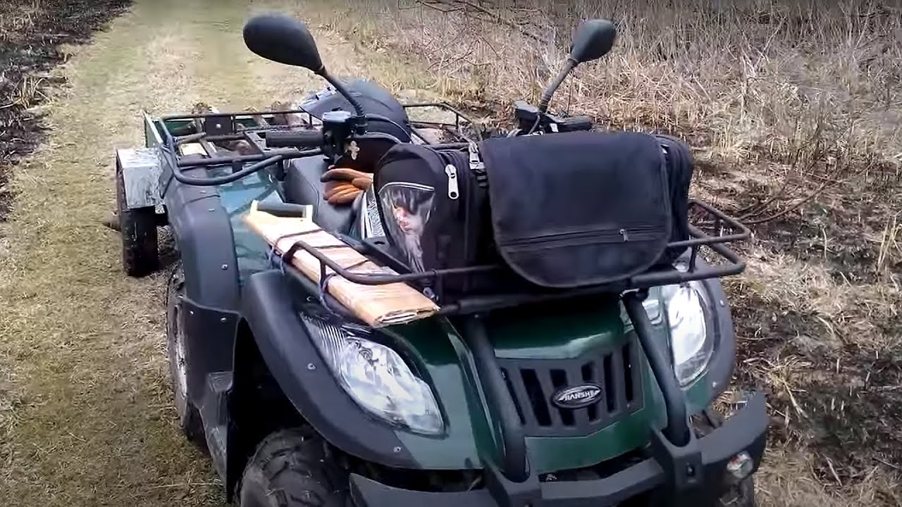 Квадроцикл JIANSHE 250ATV Заготовка дров - YouTube