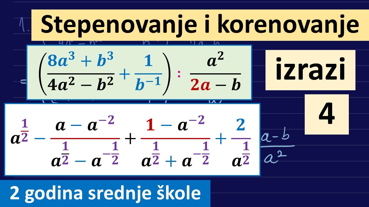 Stepenovanje i korenovanje izrazi 4 - YouTube