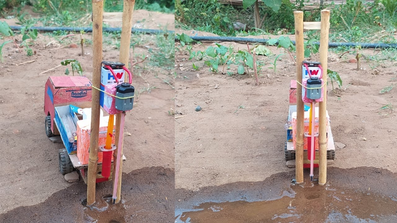 Borewell Drilling For water wells | Cardboard toy - YouTube