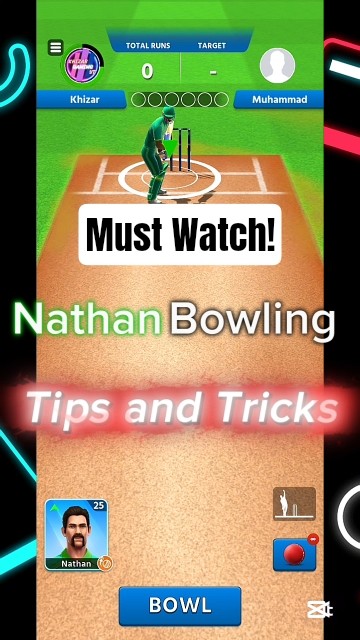 Nathan bowling⚾️ Tips And Tricks😎 #cricketleague # ...