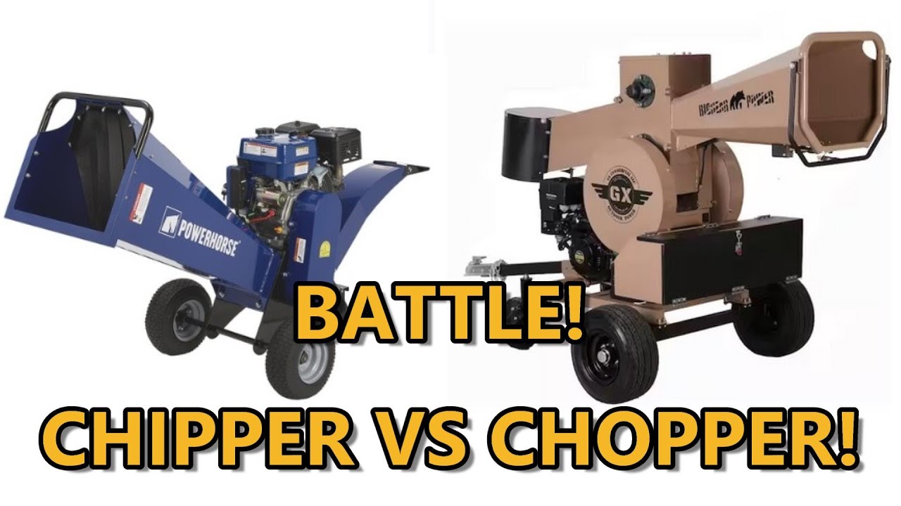 15HP Big Bear Power Log Hog vs 14HP Powerhorse Chipper - YouTube