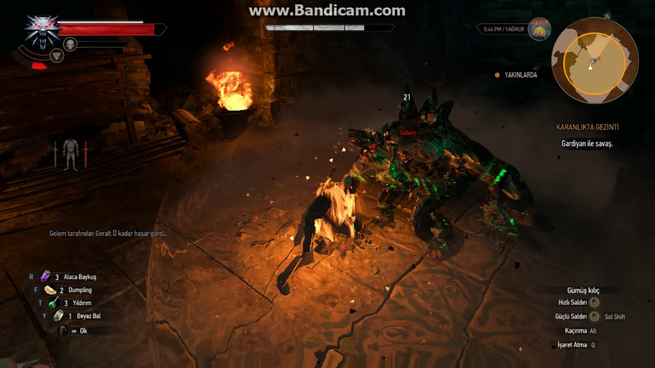 Witcher III -Golem Boss fight - YouTube