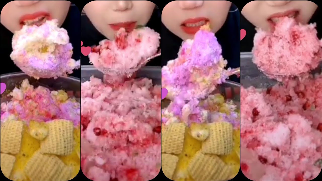 Soft pink snow with milk powder and chips - YouTube