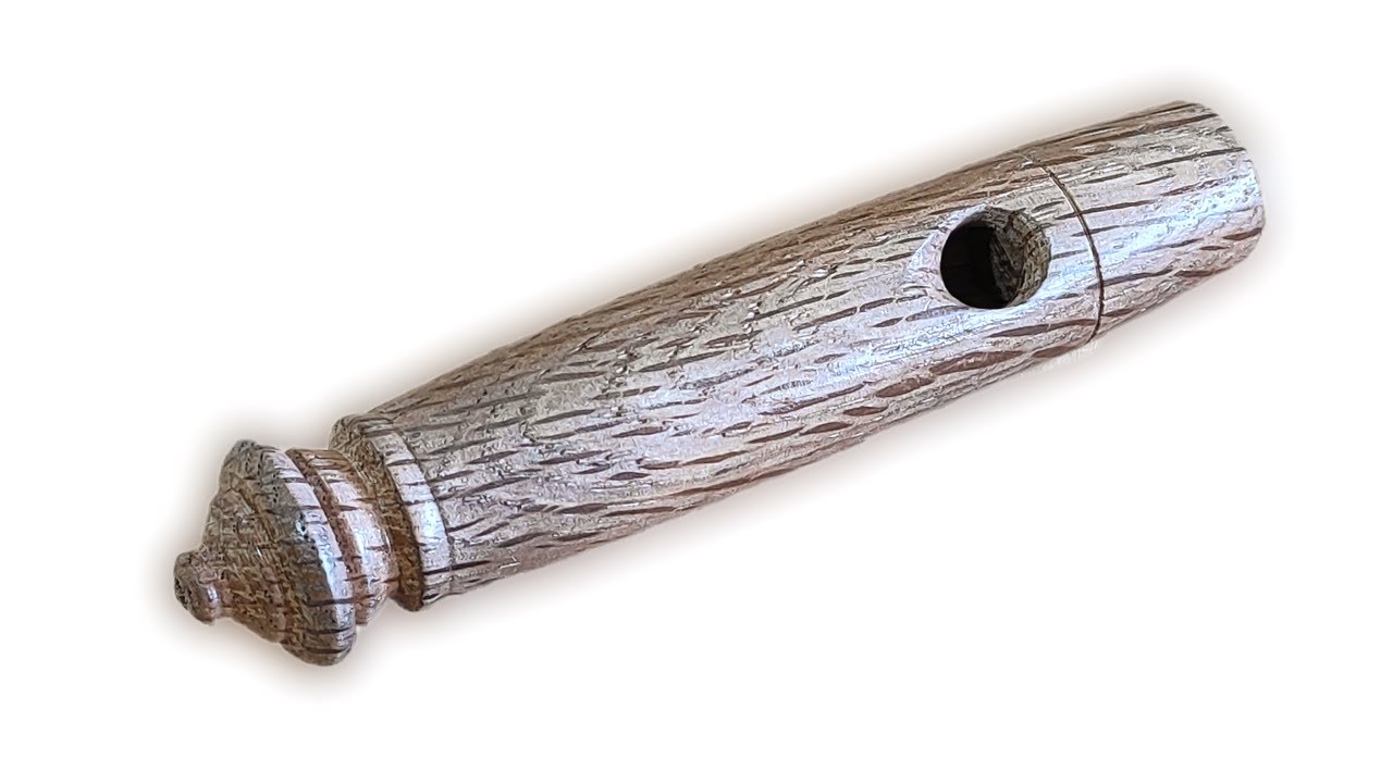 Woodturning - oak wood whistle - Small but full of technique - YouTube