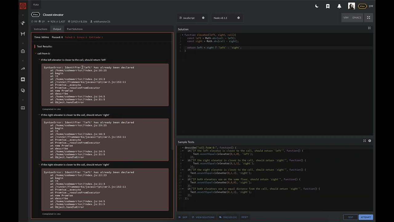 Codewars Js Solution Closest Elevator 8kyu Youtube