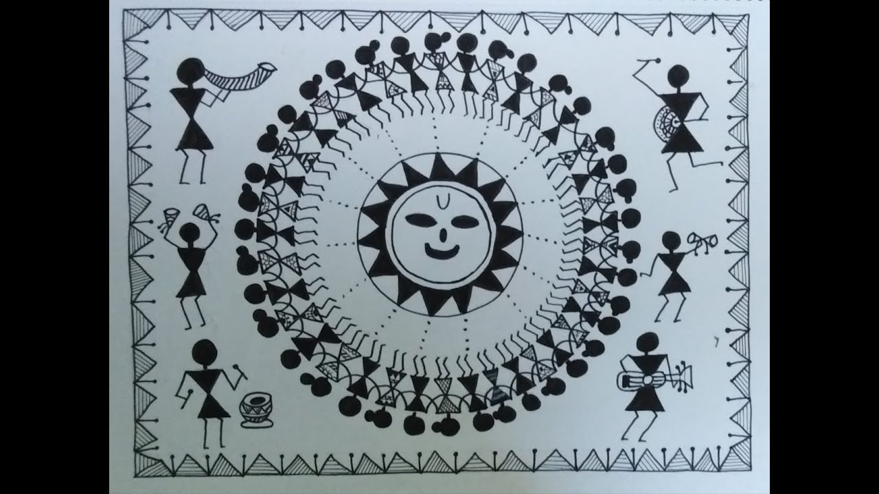 Warli art sun - YouTube