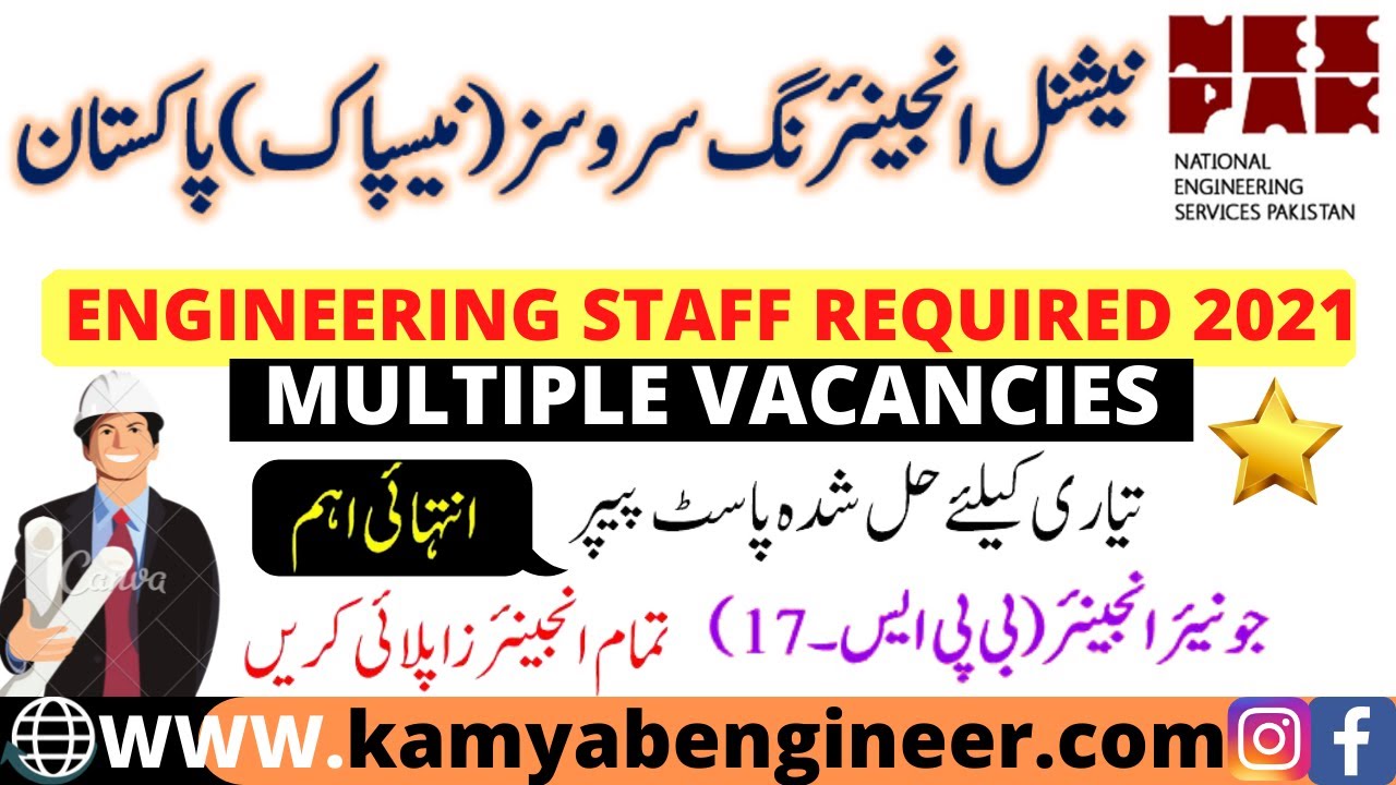 🔴NATIONAL ENGINEERING SERVICES (NESPAK) PAKISTAN MULTIPLE CAREER ...