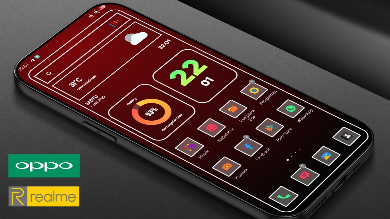 Dark Red ||. Tema Oppo dan Realme OS 11 UI 2.0 - YouTube