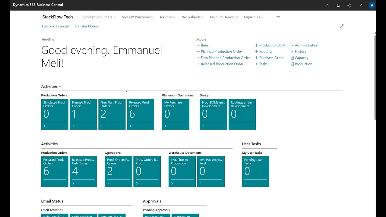 Explaining Parts of a Role Center in Microsoft Dynamics 365 Business ...