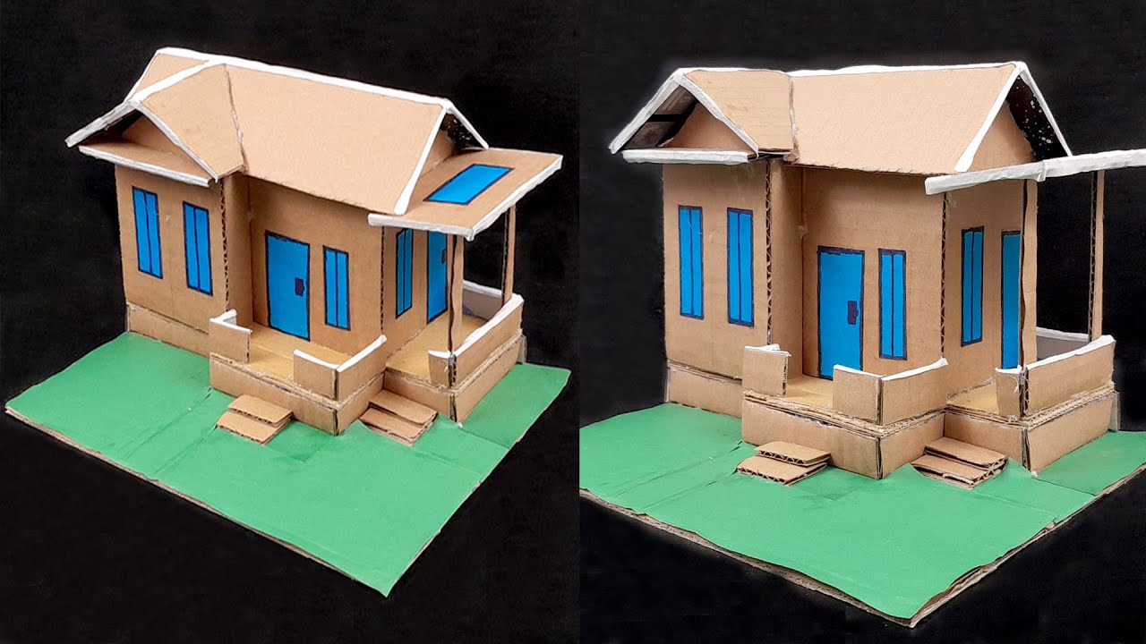 Cardboard House Model Making | How To Make Miniature House From ...