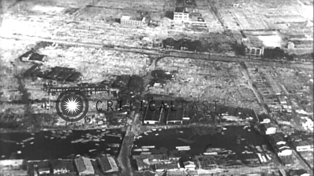 Ruins and rubble in Nagasaki, Osaka and Kure due to atomic bomb and ...