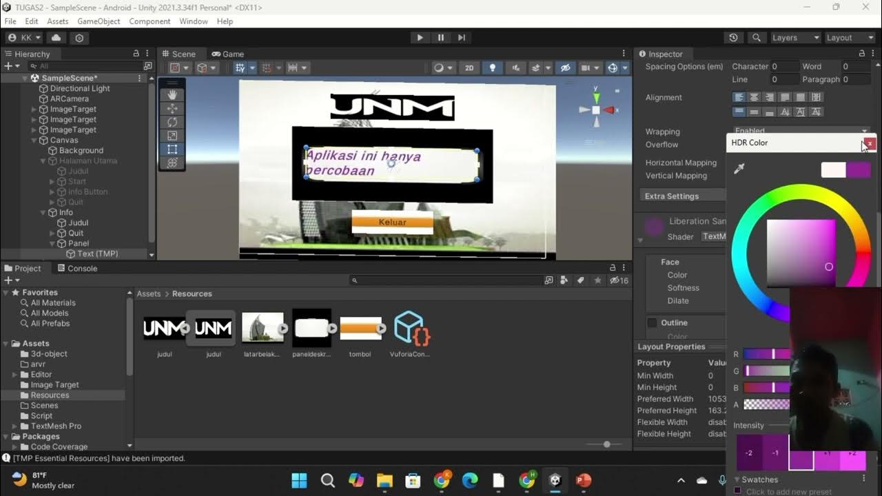 Main Menu Sederhana Unity - YouTube