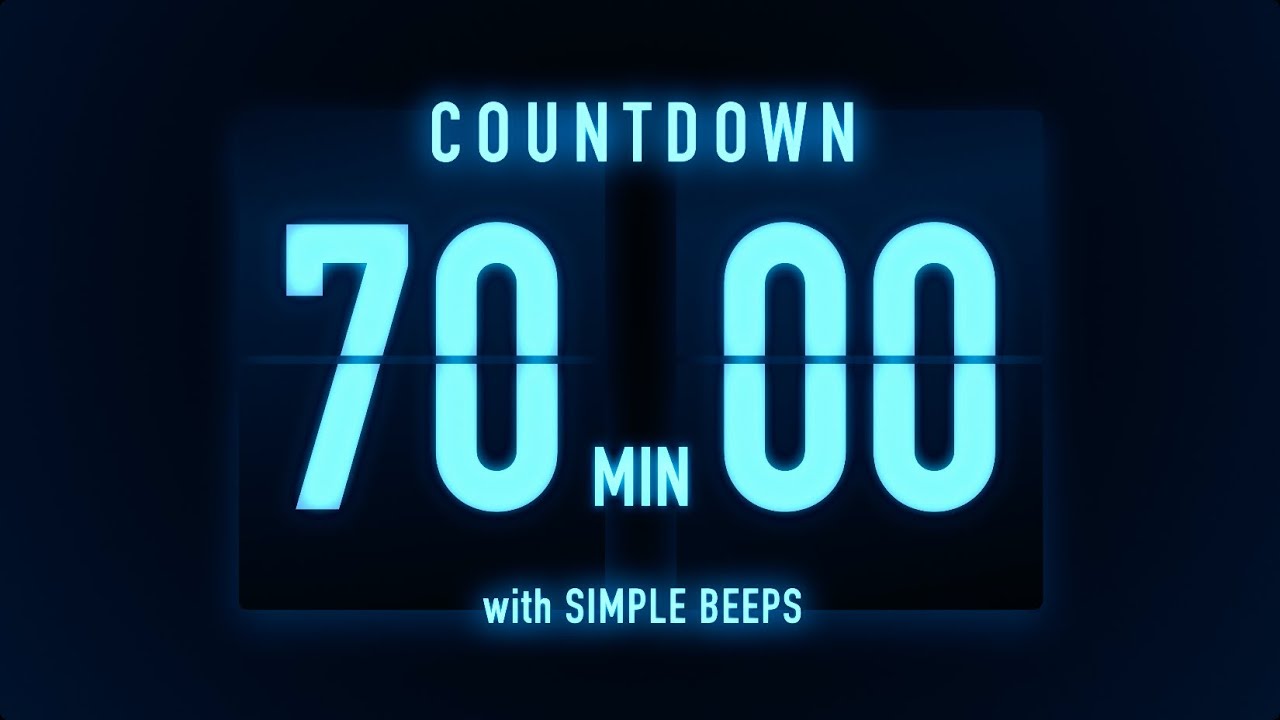 70 Minutes Flip Clock Timer / Simple Beeps 🔵 - YouTube
