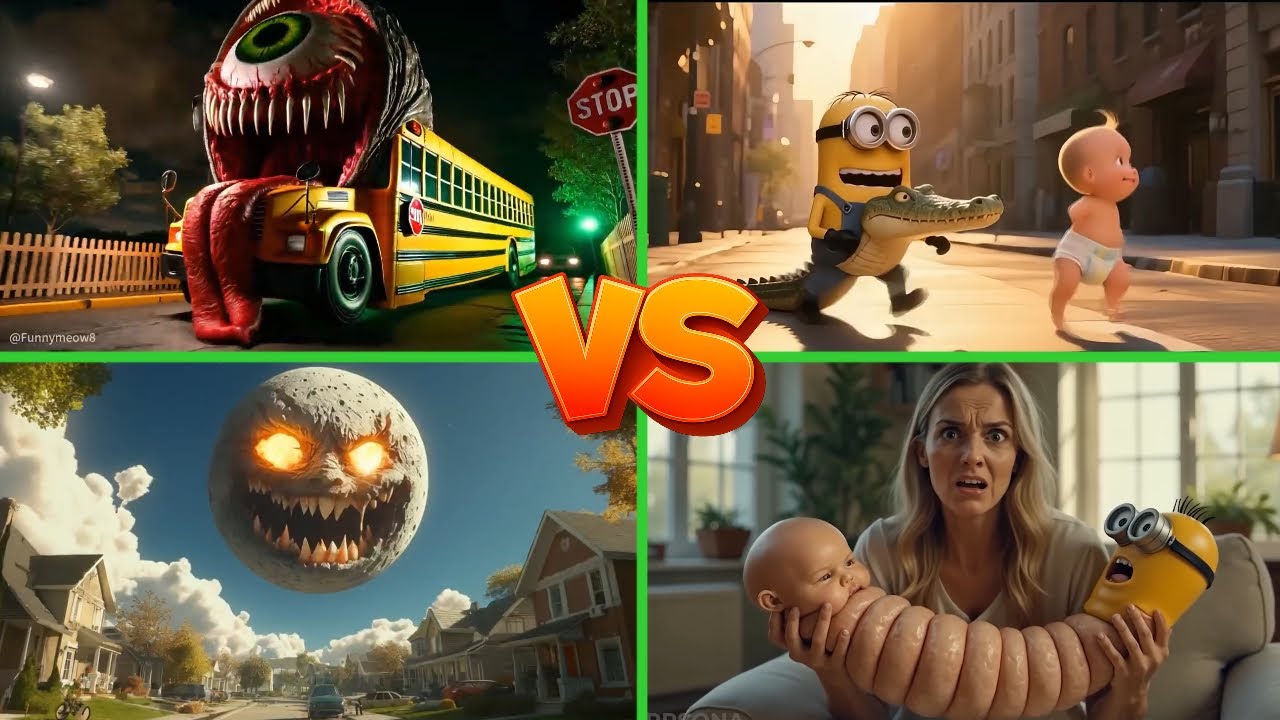 Mega Tiles HOP __School Buss Monster🆚Mnion Baby Bombardi 🆚Lunar Moon Coffin 🆚Worm Mega Tiles Hop ...