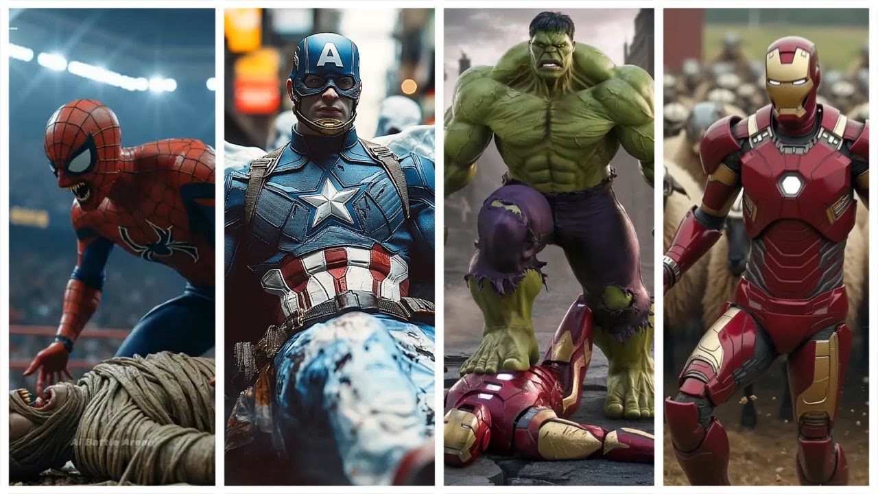 MARVEL SUPERHERO BATTLE BY AI #141 AVENGERS BATTLE VS SPIDERMAN VS ...