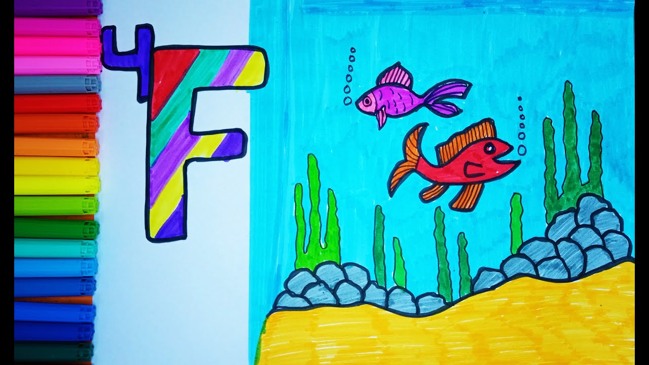 Learn alphabet F Fish, Phonics, Learning and Drawing for Kids and ...