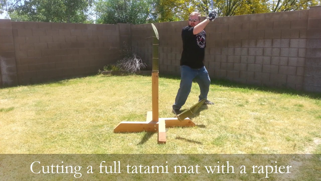 April Challenge - Cutting tatami with a Rapier - YouTube