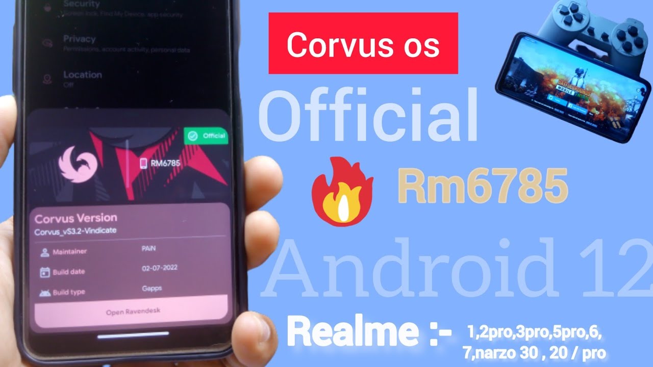 Official Corvus os 3.2 gaming rom for realme 6 / 7 / narzo 20p / narzo ...