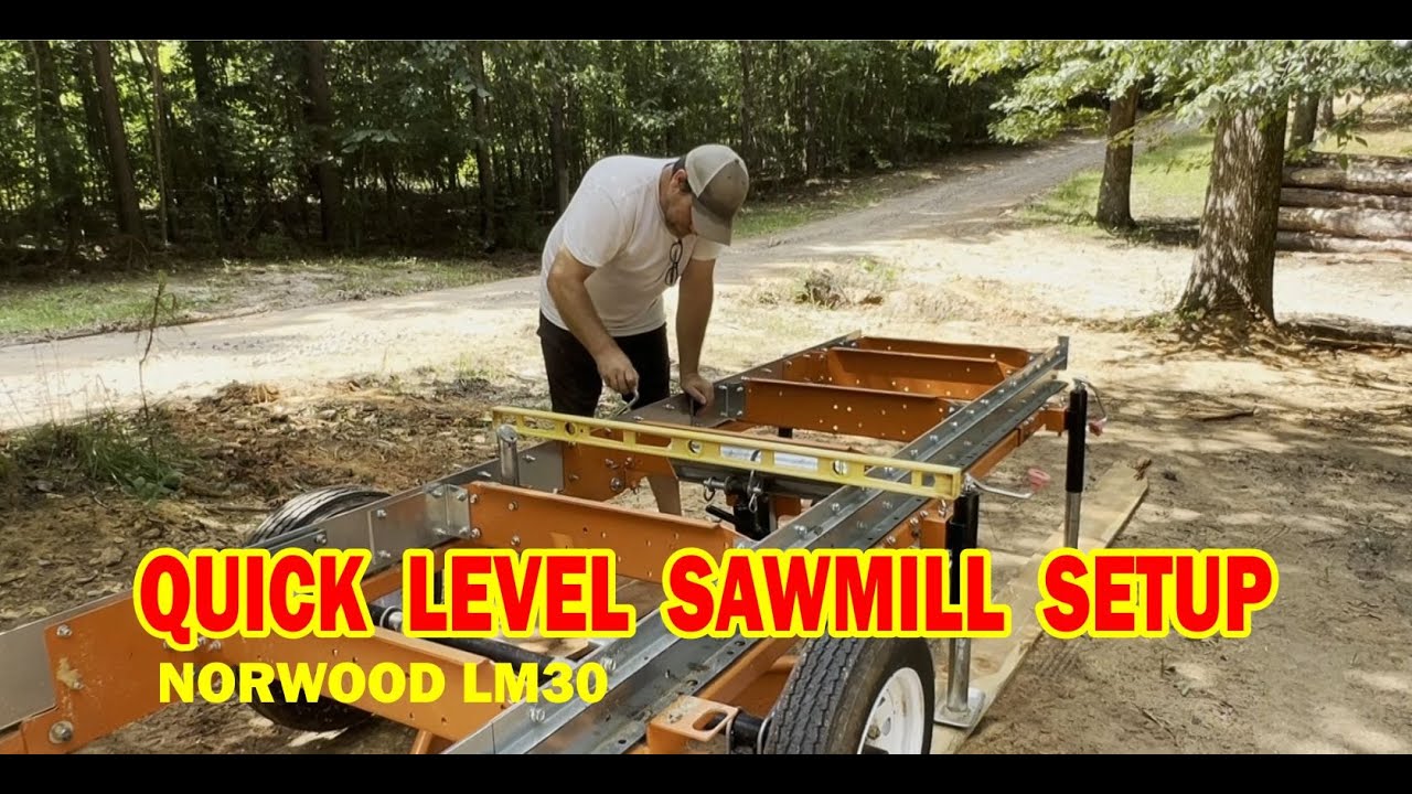 Setting up and leveling the Norwood LM30 Sawmill, mobile to stationary ...