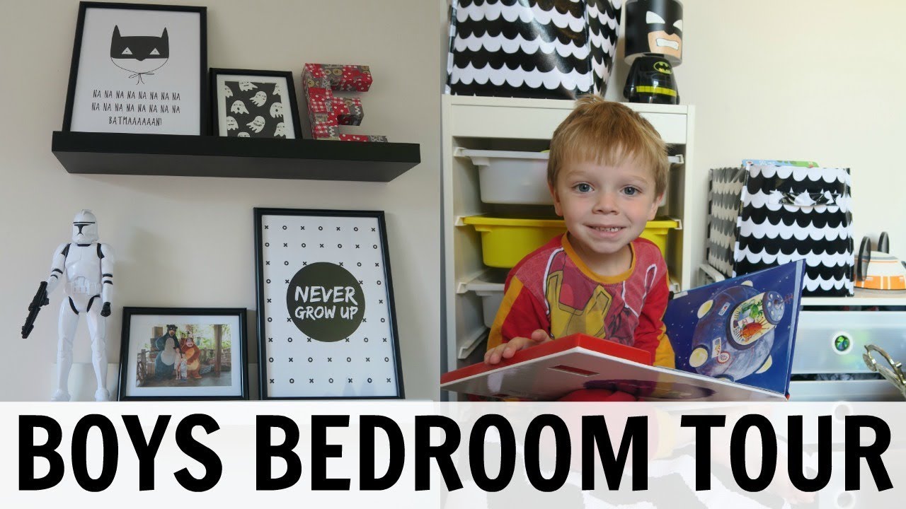 BOYS MONOCHROME BEDROOM TOUR! - YouTube