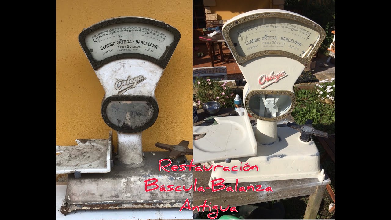 Como restaurar una báscula balanza antigua “Ortega” - YouTube