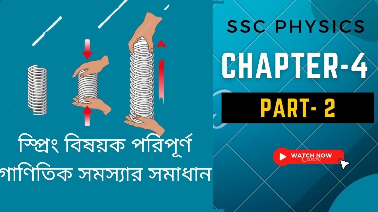 SSC Physics Chapter 4 spring Bangla | Part 2| স্প্রিং বিষয়ক গাণিতিক ...