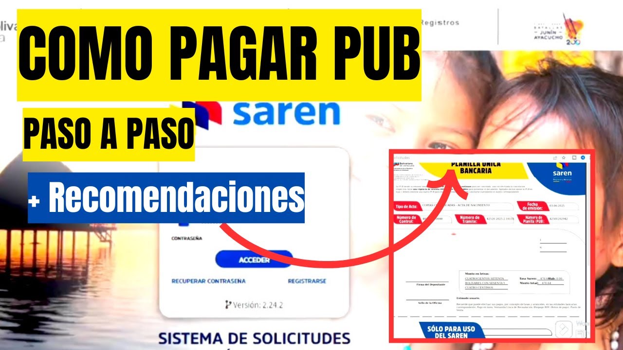 Cómo pagar la Planilla Única Bancaria (PUB) de Saren Paso a Paso - YouTube