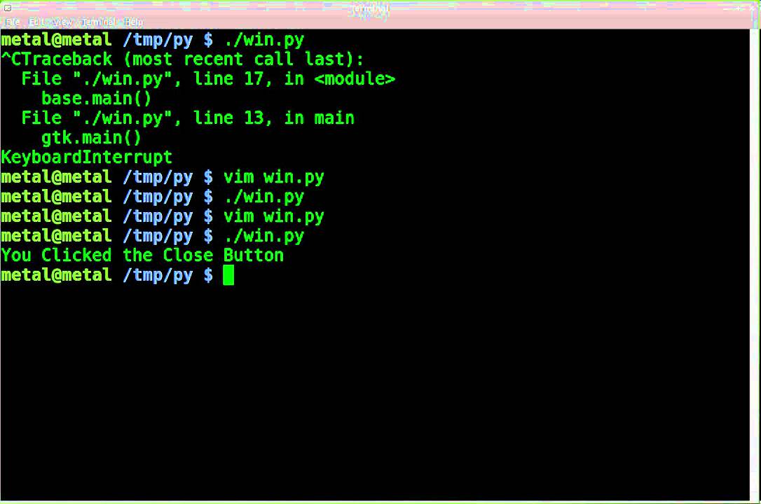 Python - GTK GUI - Tutorial #2 - Close Base Window - YouTube