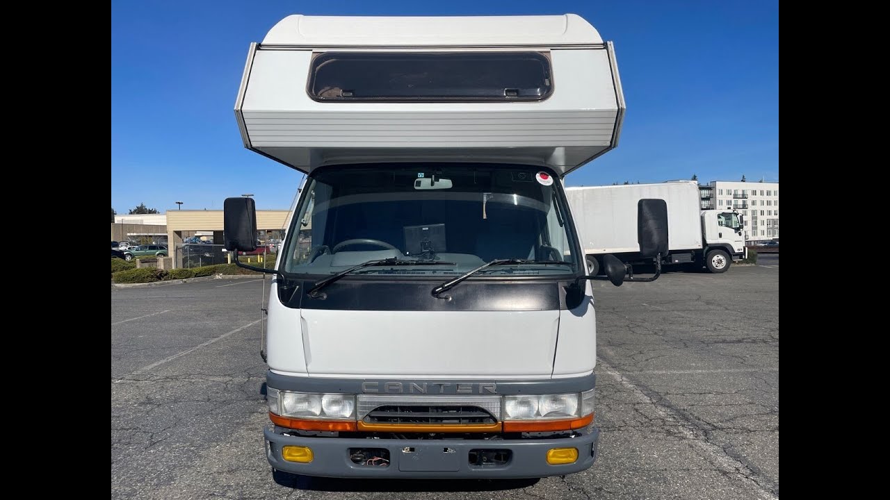 Inside 1995 Mitsubishi Canter Camper Diesel 4WD JDM RHD - YouTube
