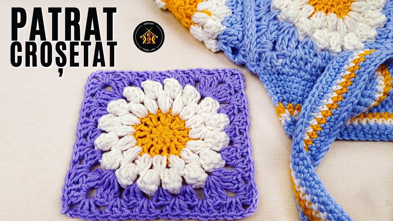 Cum crosetam patratul bunicii - potrivit pentru genti, paturi si multe ...
