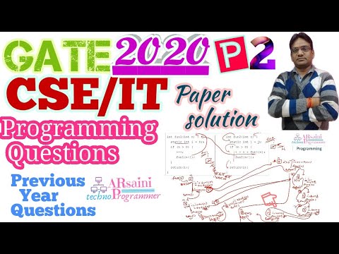 GATE 2020 CSE | CS | IT Paper solution | Programming question(p2 ...