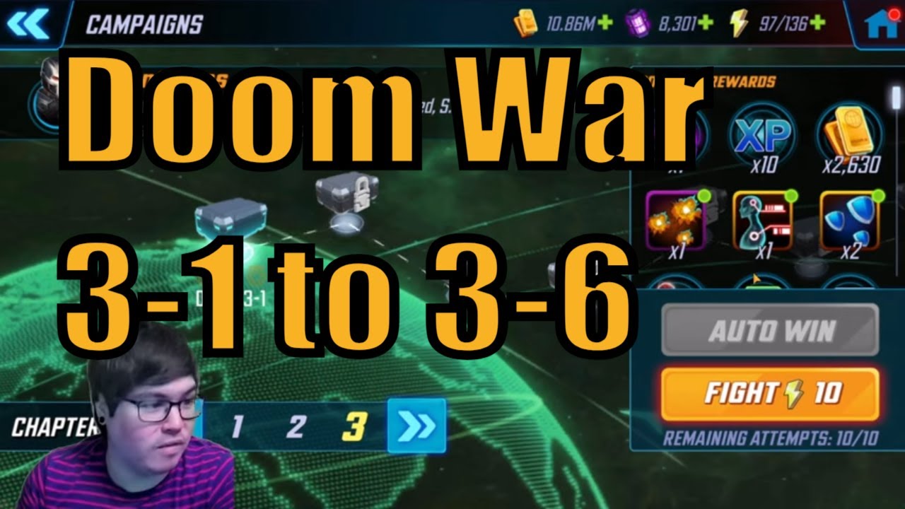 Doom War Chapter 3-1 to 3-6 Playthrough! Marvel Strike Force - YouTube