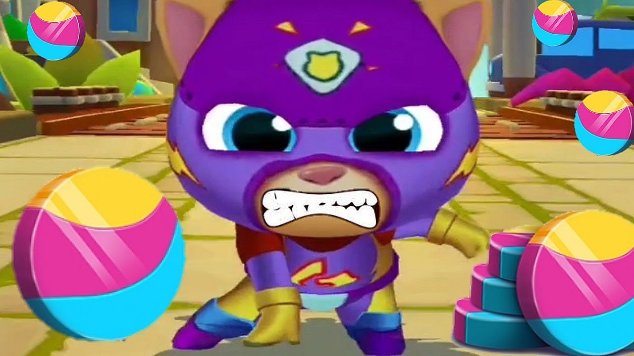 Talking Tom Hero Dash Color Blast event Mighty Ginger Unlocked vs Big ...