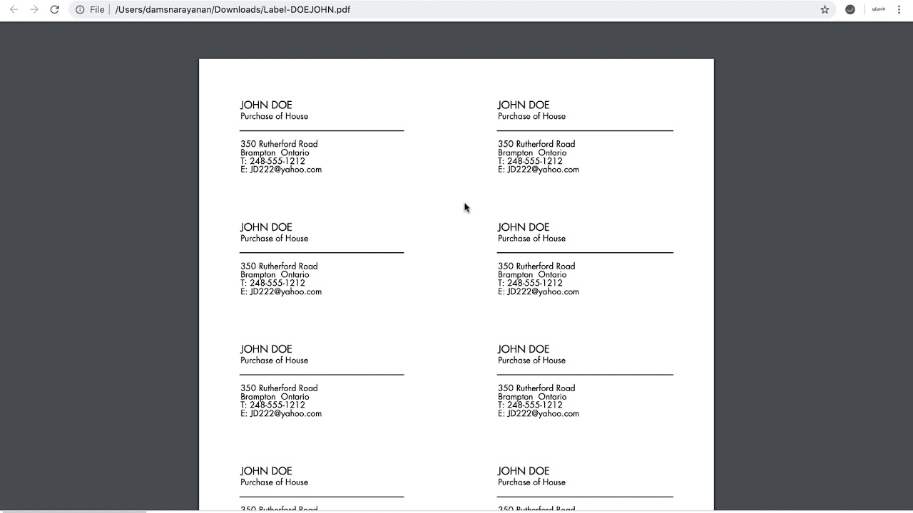 Q382. How do you print label for a cover letter to Legal Aid Ontario or ...