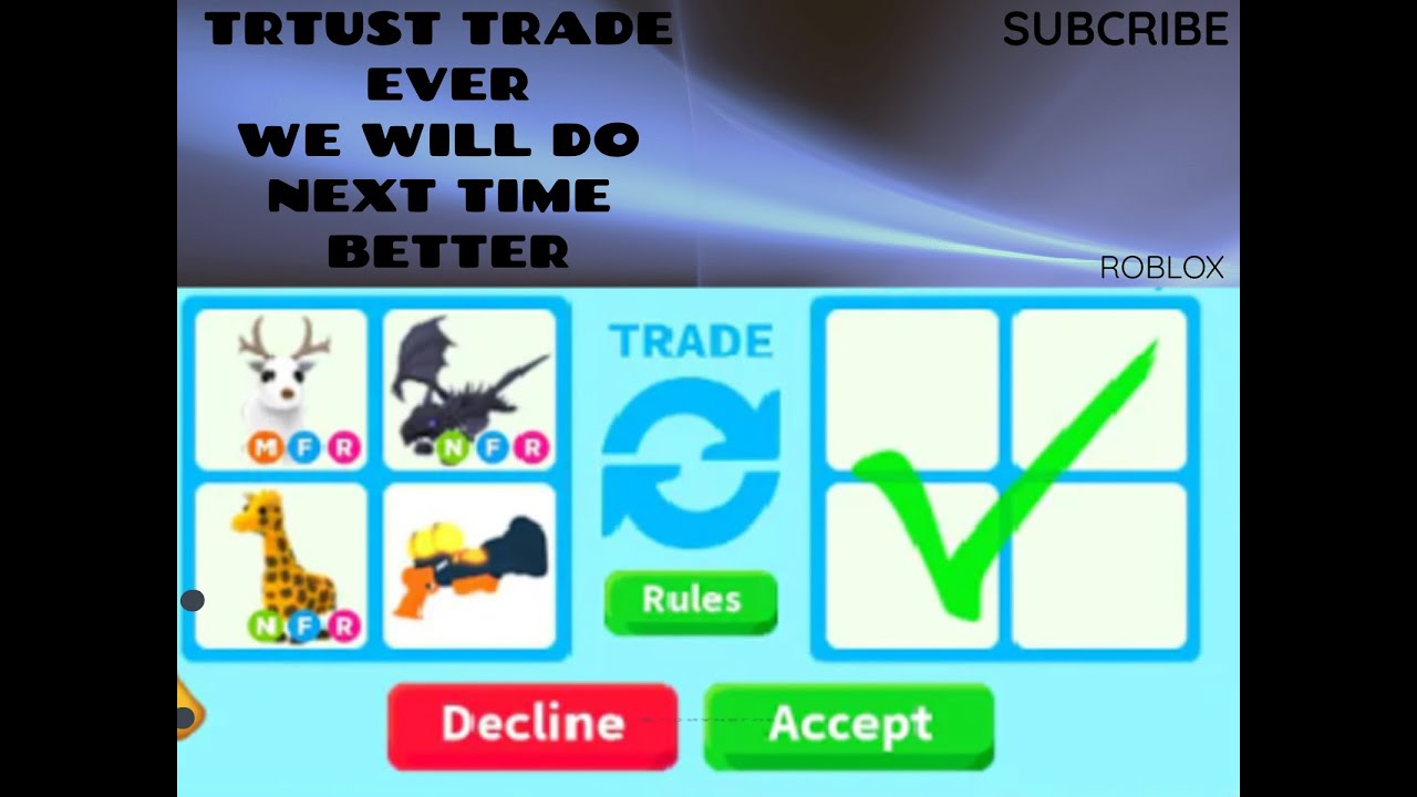 TRUST TRADE IN ADOPT ME / ROBLOX / :) - YouTube