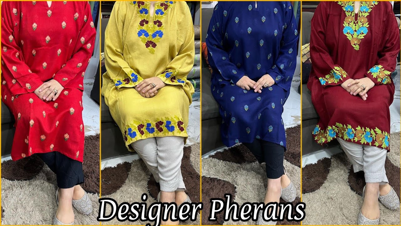 Beautiful Kashmiri Thread embroidery Pherans !!! 🍁 ️ Aari work Pheran ...