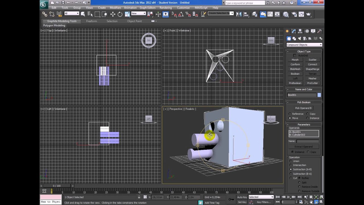 Videotutorial Autodesk 3dsmax - #5 Boolean part 1 - YouTube