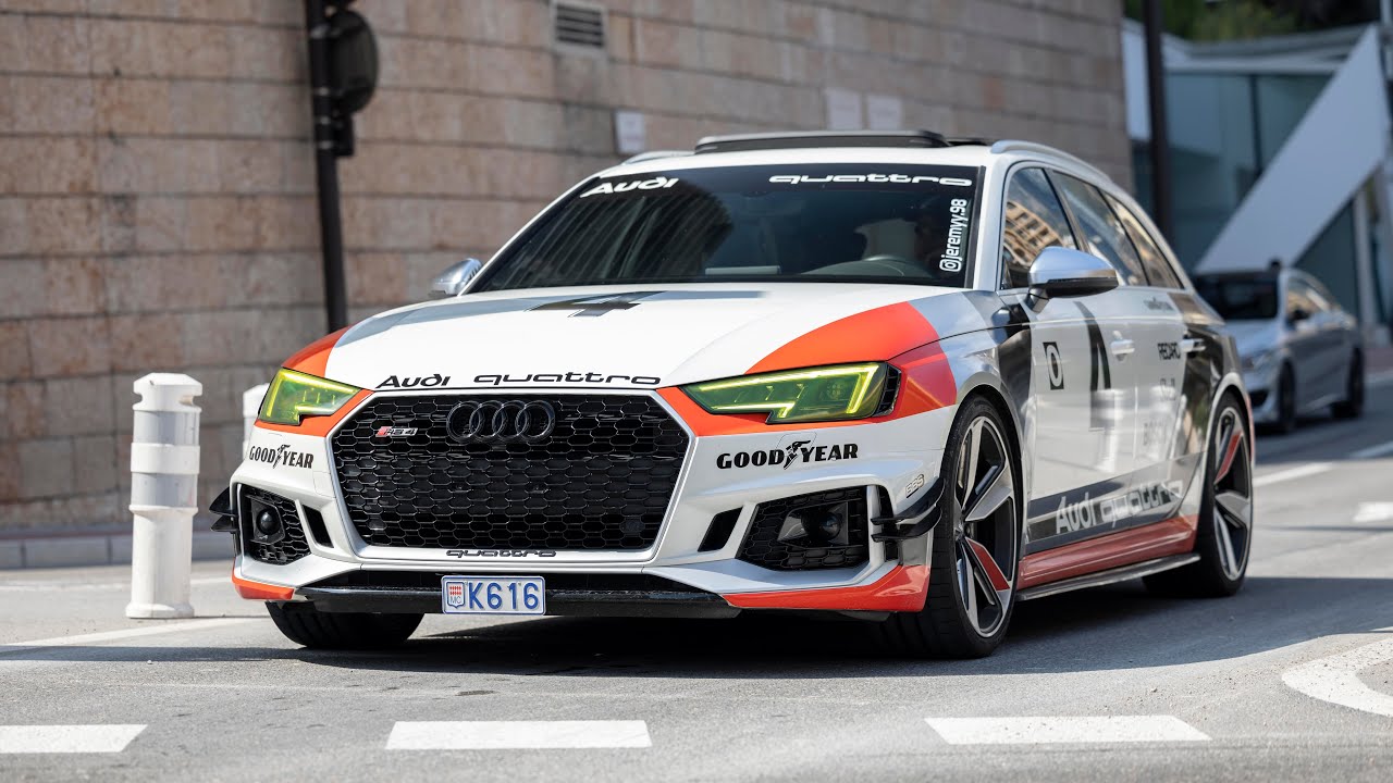 Audi RS4 B9 with Custom Exhaust - LOUD Acceleration Sounds ! - YouTube