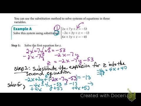 System of 3 equations-substitution method - YouTube
