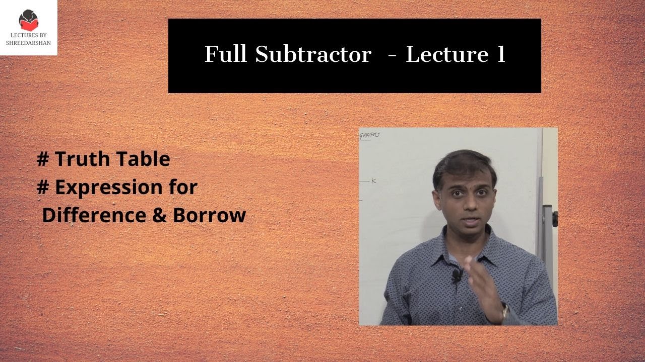 Full Subtractor - Truth table , Expression | Easy Explanation - YouTube