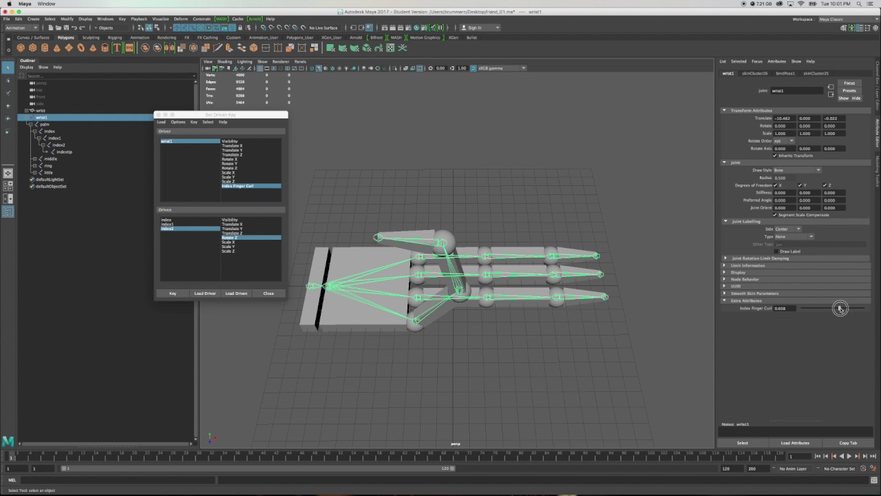Rigging - Basic Hand pt2 Driven Keys - YouTube