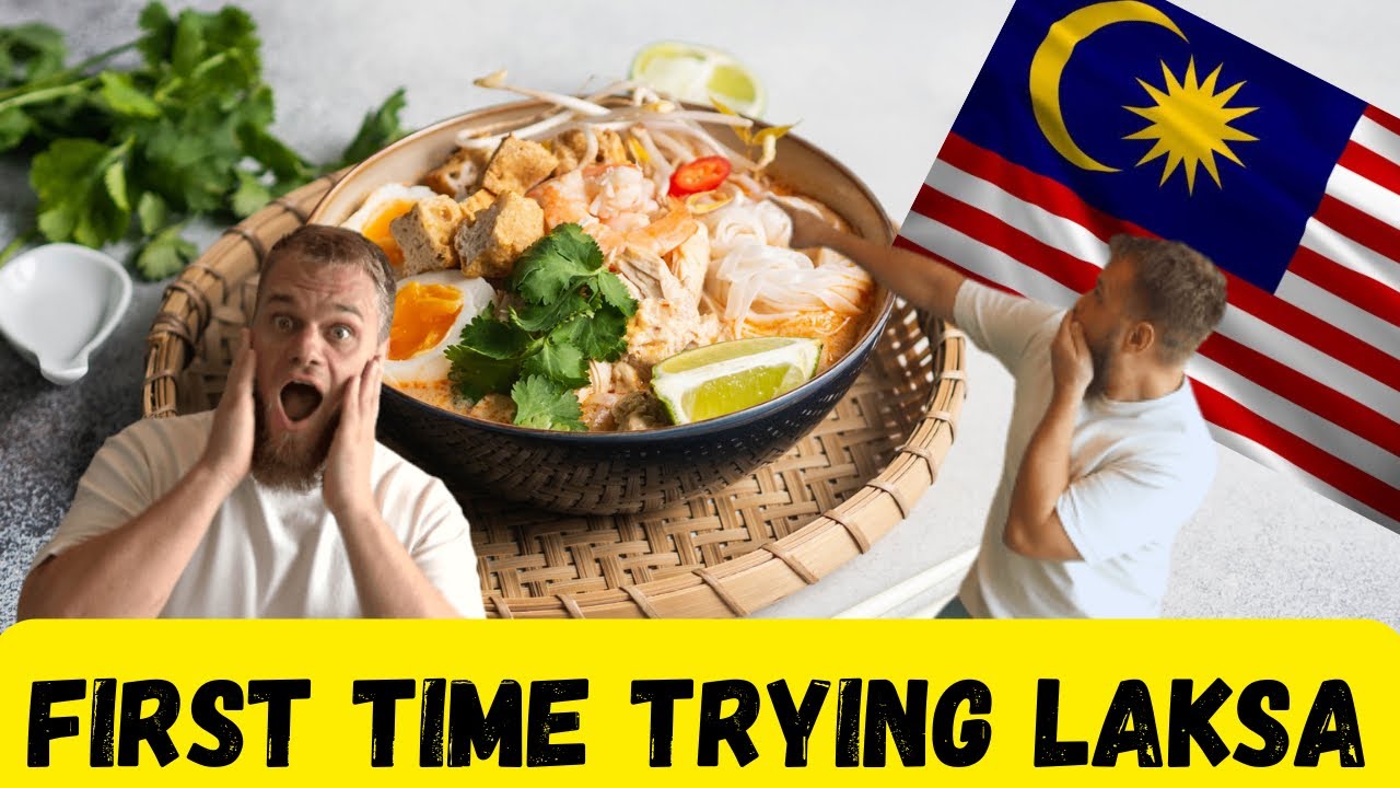 FIRST TIME EATING LAKSA IN MALAYSIA | JOHOR LAKSA | MAT SALLEH REACTION ...