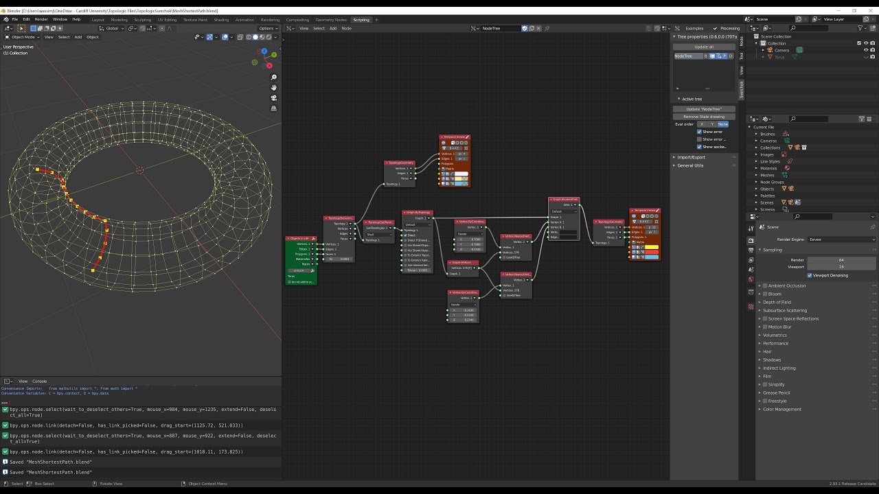 Topologic Sverchok Mesh Shortest Path - YouTube